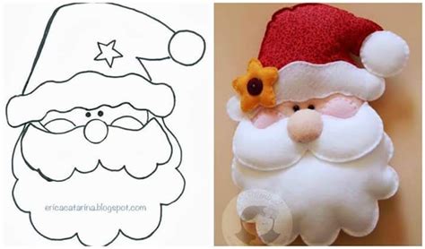 moldes de santa claus en fieltro para imprimir Новогодние украшения