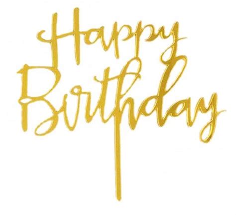 Topper Happy Birthday Sto lat urodziny ZŁOTY N2 12820054246 Allegro pl