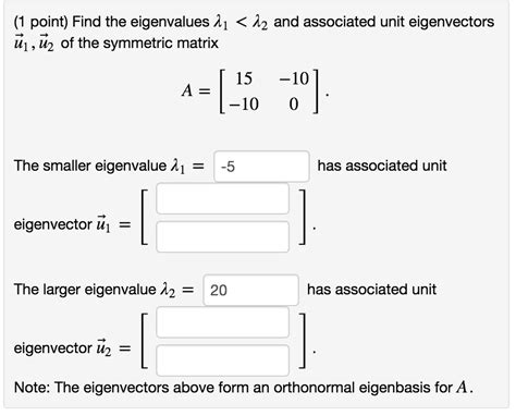 solved find the eigenvalues lambda 1