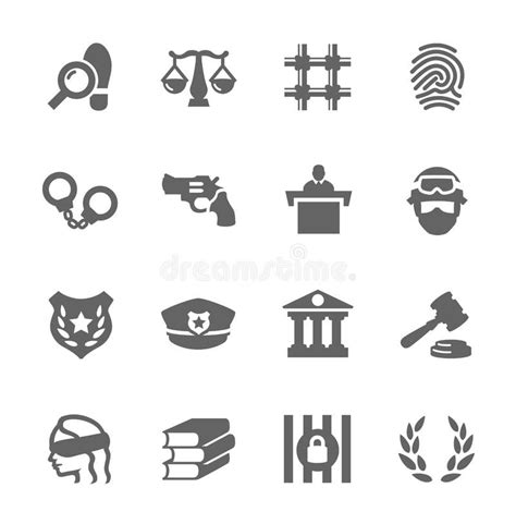 Iconos De La Ley Y De La Justicia Ilustraciones Stock Vectores Y