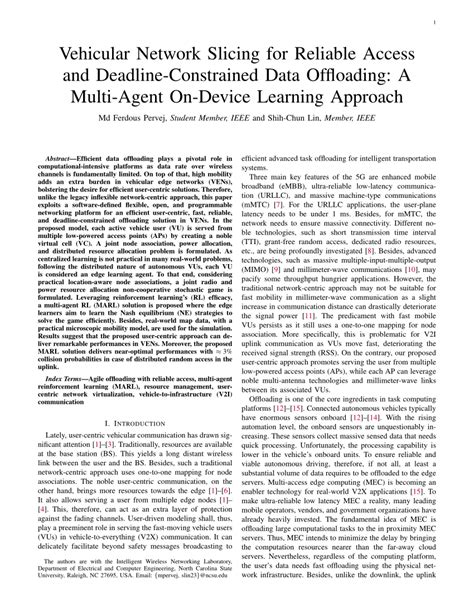 pdf vehicular network slicing for reliable access and deadline constrained data offloading a