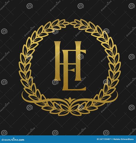 El Logo De La Letra Con Una Corona De Laurel De Oro Ilustración del