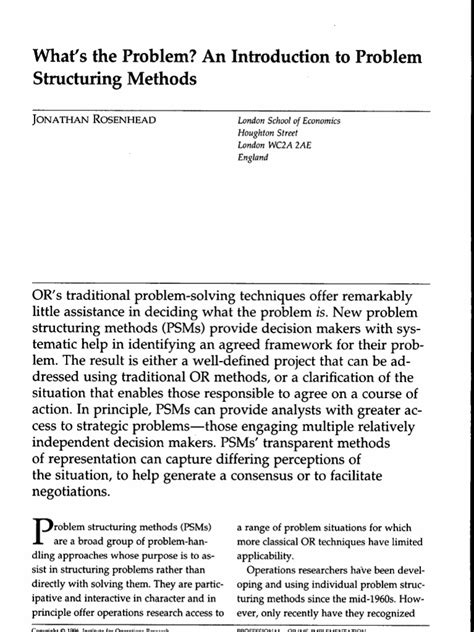 problem structuring methods psm pdf mathematical optimization decision making