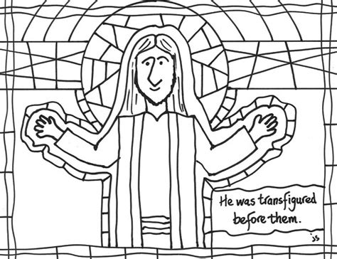 Transfiguration Of Jesus Coloring Page
