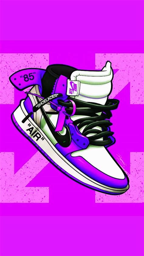 Download Purple Cartoon Jordan Shoes Wallpaper