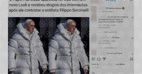 Foto Que Mostra Papa Francisco Jaqueta Branca Foi Gerada Por