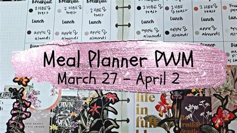 Vertical Meal Planner Happy Planner PWM 3 20 4 2 The Happy
