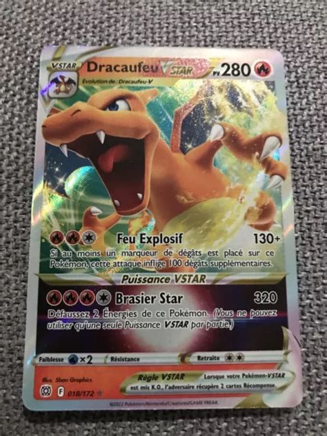 CARTE POKÉMON DRACAUFEU VSTAR 018 172 EB09 Stars Etincelantes NEUF FR