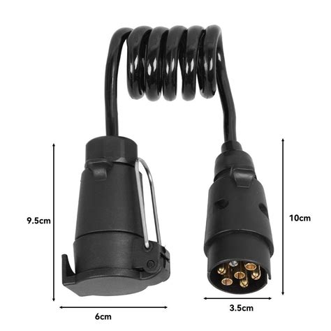 Spiralkabel F Anh Nger Verl Ngerungskabel Polig Stecker Kupplung