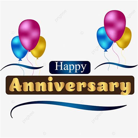 Happy Anniversary Card With Colorful Balloons On White Background