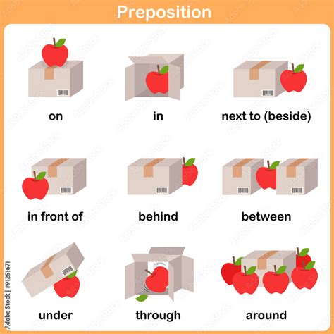 Next To Preposition Clipart