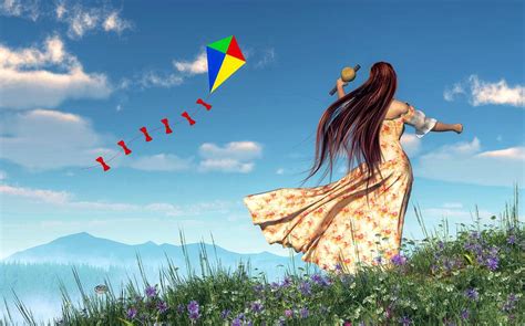 Flying A Kite Digital Art By Daniel Eskridge