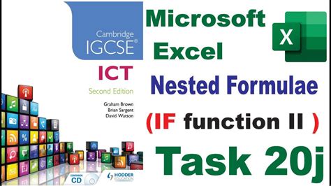 Task 20j IGCSE ICT Hodder Education Microsoft Excel Nested Formulas