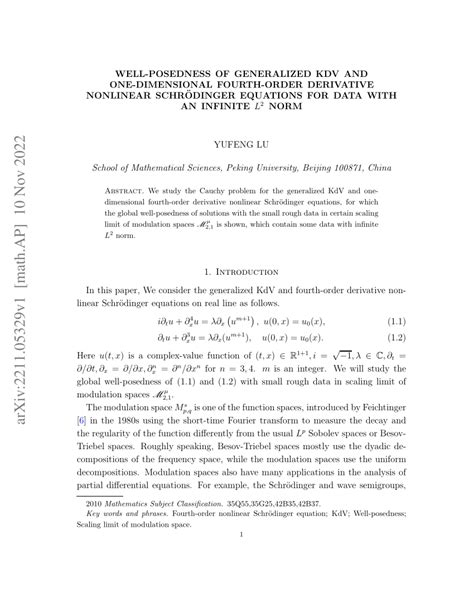 pdf well posedness of generalized kdv and one dimensional fourth order derivative nonlinear