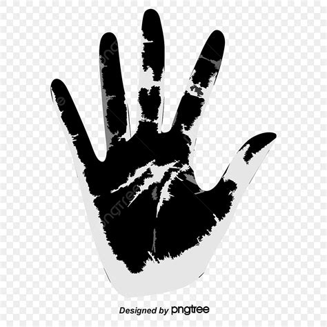 Handprint Vector Black Handprint Palm PNG And Vector With