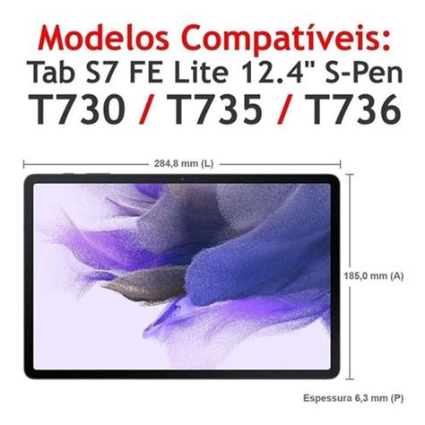 Película Vidro Tablet Samsung Galaxy Tab S7 Fe Lite 12 4 T730 T735 T736
