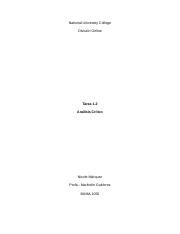 Tarea 1 2 docx National University College División Online Tarea 1 2