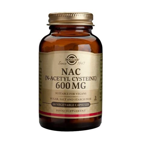 Solgar NAC N Acetyl Cysteine Н ацетил цистеин за детоксикация 600 мг