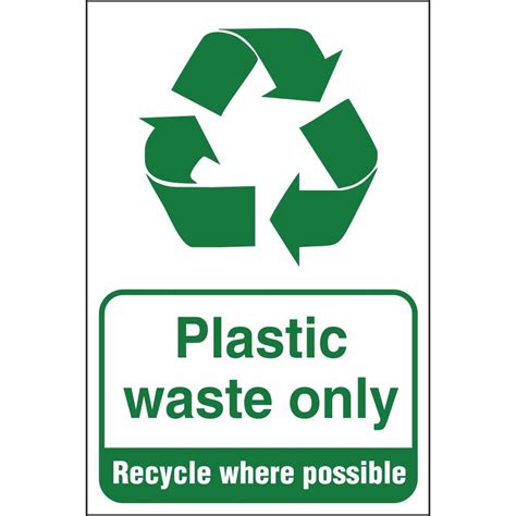 Plastic Waste Only Waste Recycling Environmental Safety Signs