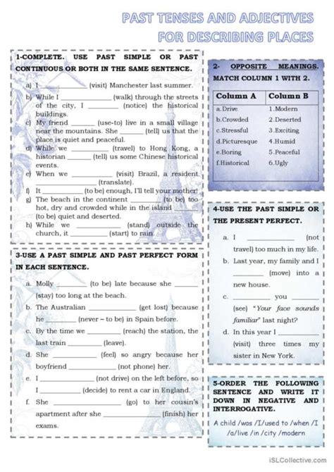 445 Past Simple Vs Continuous Tense English ESL Worksheets P