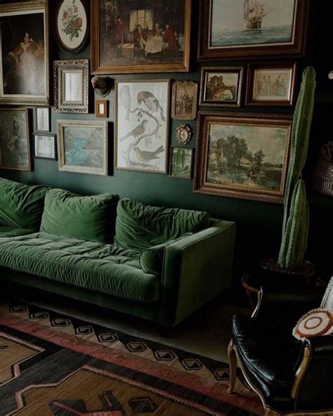 How To Create The Perfect Moody Dark Academia Room Dark Green Living