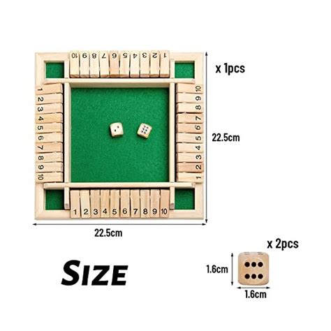 ACTOYS Shut The Box Jeu de Dés en Bois Classic Kluster Jeu de Soci