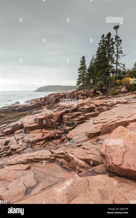 USA Maine Mt Desert Island Acadia National Park Coastal View By