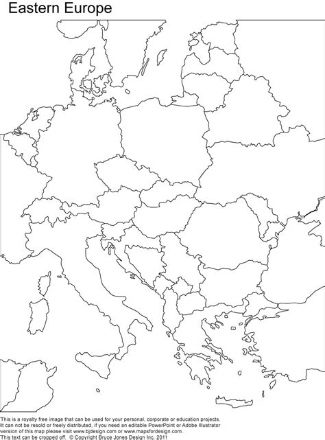 Eastern Europe Printable Blank Map Royalty Free Country Borders SS