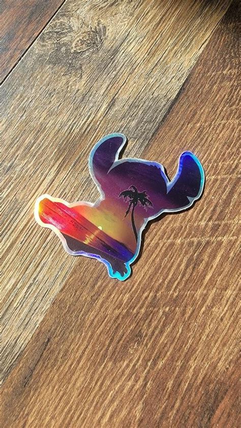 Disney Sticker Disney Stuff Disney Holographic Stich Hawaiian Lilo And