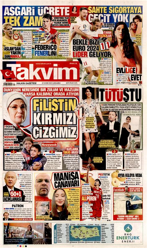 Takvim Gazetesi Takvim Manşet Oku Haberler 22 Kasım 2023