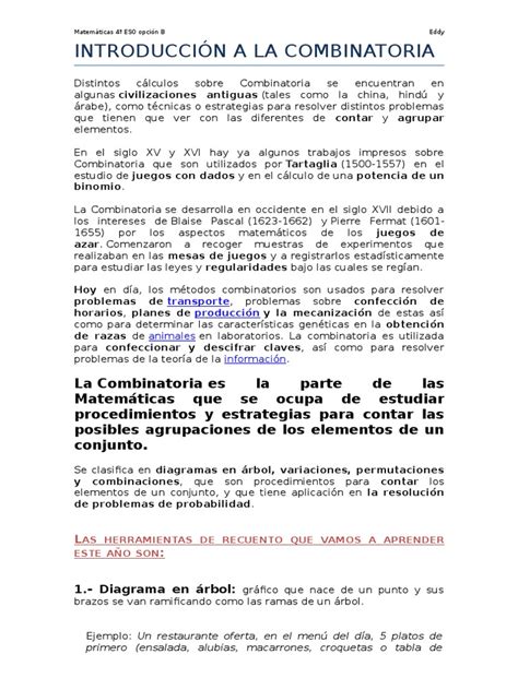 apuntes de combinatoria pdf conjunto matemáticas permutación