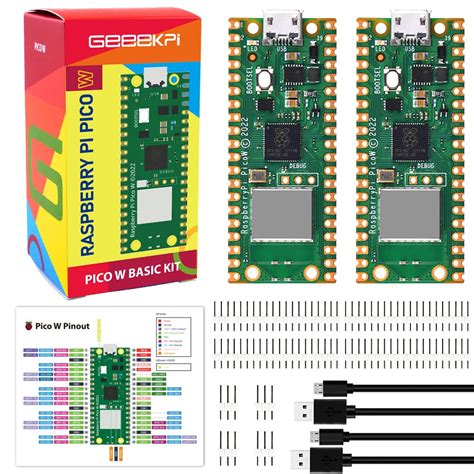 buy geeekpi 2pack raspberry pi pico w kit raspberry pi rp2040 chip wi fi wireless connectivity