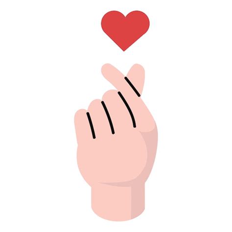 M O Fazendo Mini Cora O Sinal De Amor Cora O De Dedo Coreano Vetor