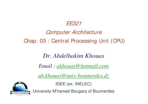 pdf ee321 computer architecture chap 03 central processing akhouas univ boumerdes dz