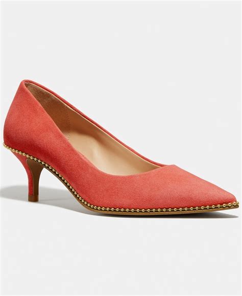 Coach Women S Jackie Kitten Heel Beadchain Pumps Macy S Coach Shoes
