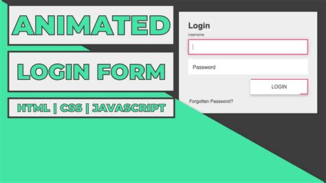 Animated Login Form Using Html Css Javascript Tutorial