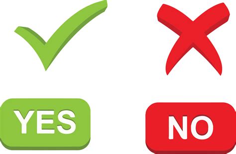 Yes Or No Illustration Check Mark Icon Right And Wrong
