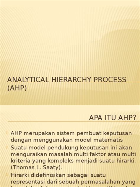 analytical hierarchy process ahp pdf