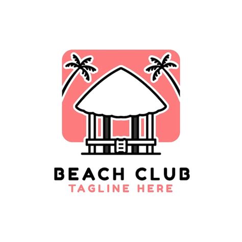 Plantilla De Logotipo De Club De Playa Dibujado A Mano Vector Gratis