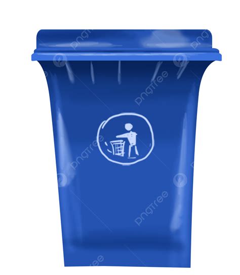 Blue Trash Can Blue Trash Can Supplies PNG Transparent Clipart Image