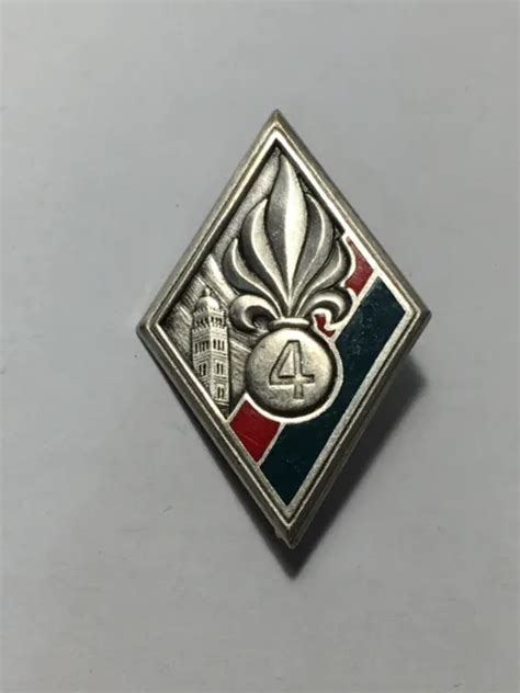 INSIGNE MILITAIRE LÉGION Etrangère 4ème REI Balme Saumur H2816 106 5