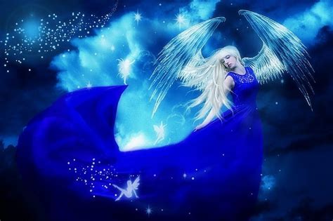 Blue Angel Wings Love Four Seasons Creative Pre Made Digital Art