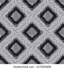 Black White Rhombus Plaid Carpet Seamless Stock Vector Royalty Free
