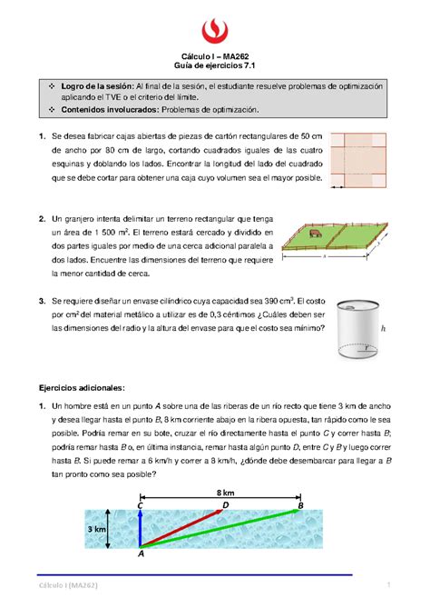 MA262 Gu a de ejercicios 7 Cálculo I MA262 1 Cálculo I MA Guía de