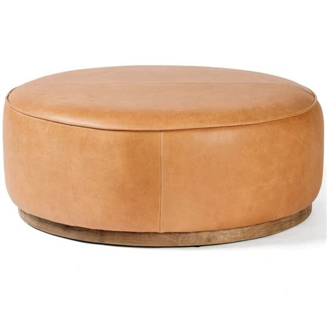 Round Leather Ottoman Artofit