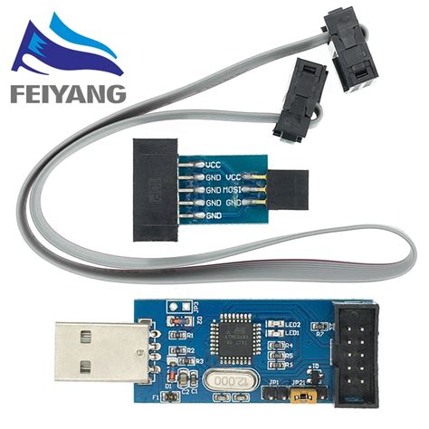 10pin to 6 pin adapter board usbasp usbisp avr programmer usb atmega8 atmega128 attiny can pwm