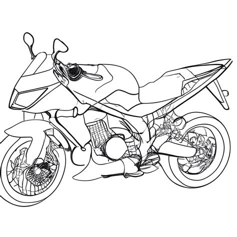 Disegno Di Motocicletta Da Colorare In Bianco E Nero Creative Fabrica