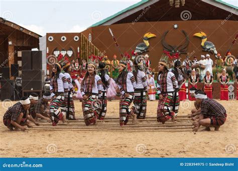 Girls From Mizoram Performing Traditional Bamboo Dance Editorial Image
