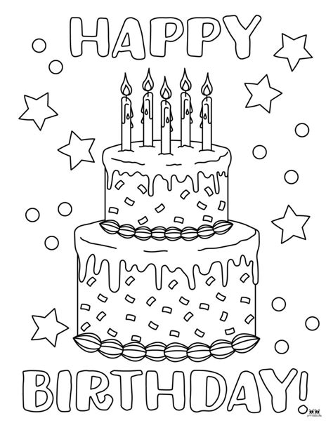 Birthday Cake Coloring Pages