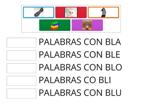 UNIR LAS PALABRAS CON LAS SÌLABAS BLA BLE BLI BLO BLU Match up